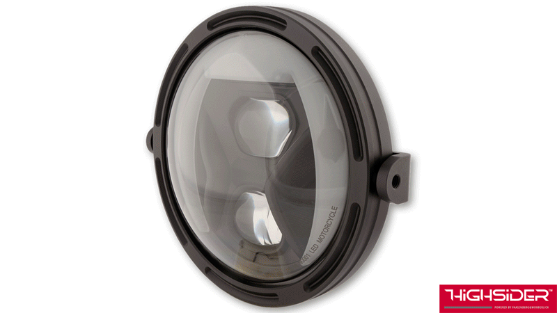 Highsider FRAME~R1 Type 8 7 inch LED Motorcycle Headlight with DRL and ...