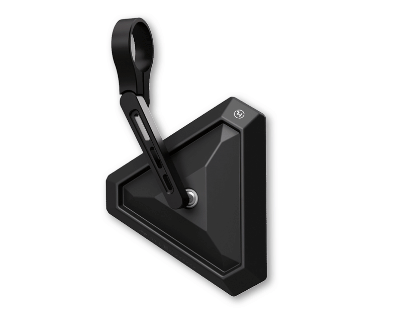 Highsider TETRA Short Motorcycle Handlebar End Mirror Black Finish, bar ...